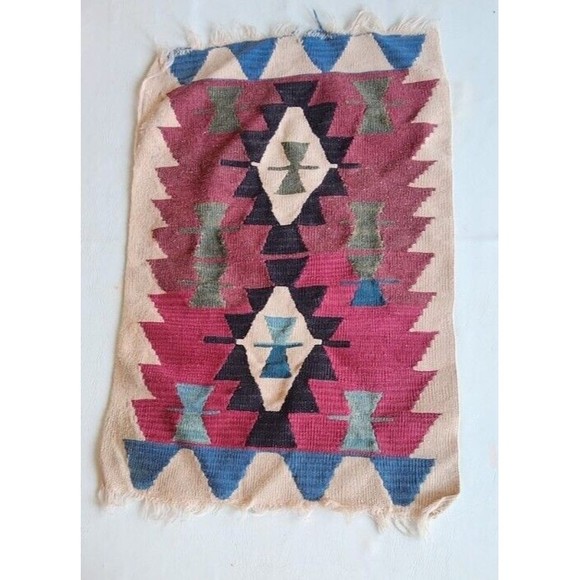 Unbranded | Accents | Vintage Small Aztec Tribal Woven Wool Rug Mat ...
